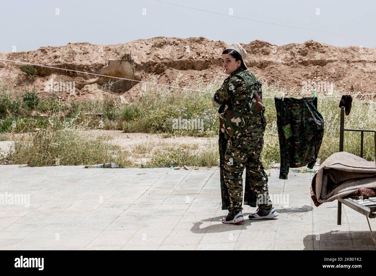 In Hasaka / Syria Kurdish and Arab young women who have joined the YPG are living on a training ...