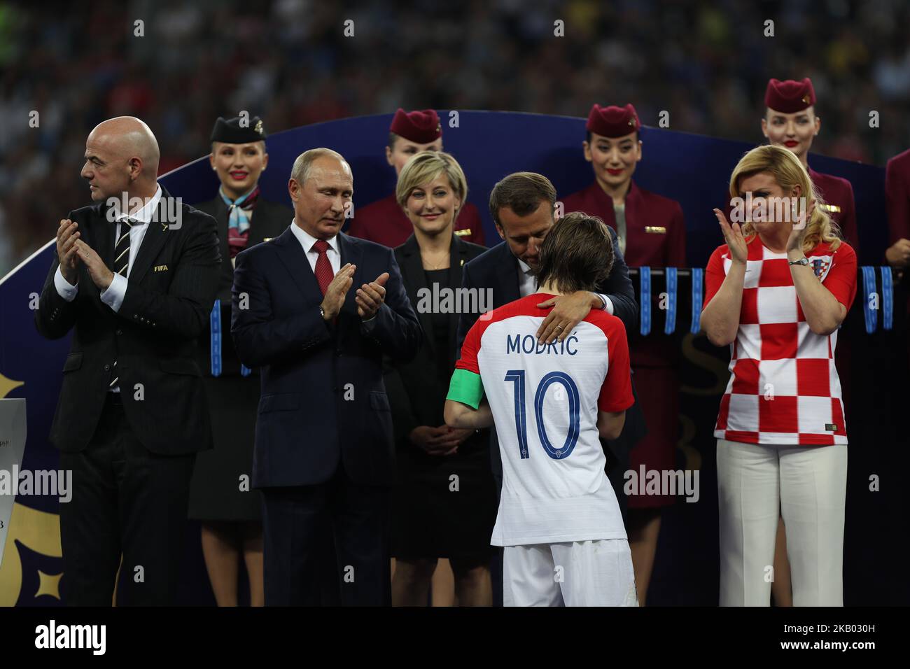 Vladimir Putin, Gianni Infantino, Emmanuel Macron, Kolinda Grabar ...