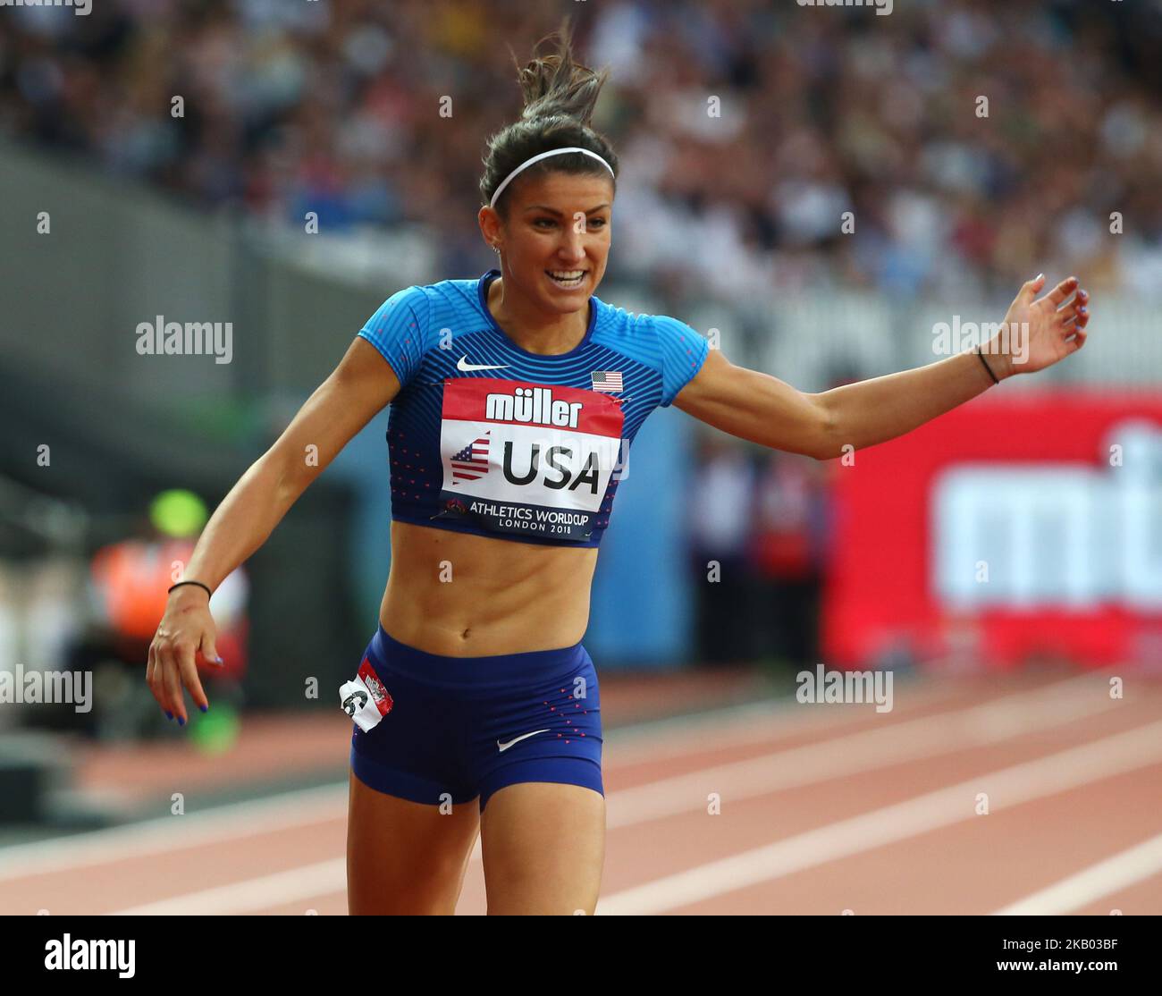 Jenna Prandini of USA compete in the 200m Women during Athletics World ...
