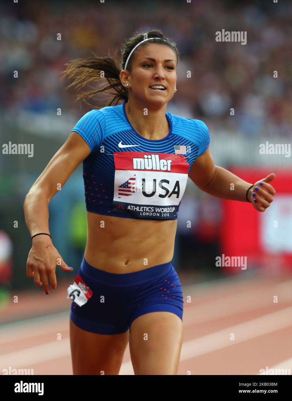 Jenna Prandini of USA compete in the 200m Women during Athletics World ...