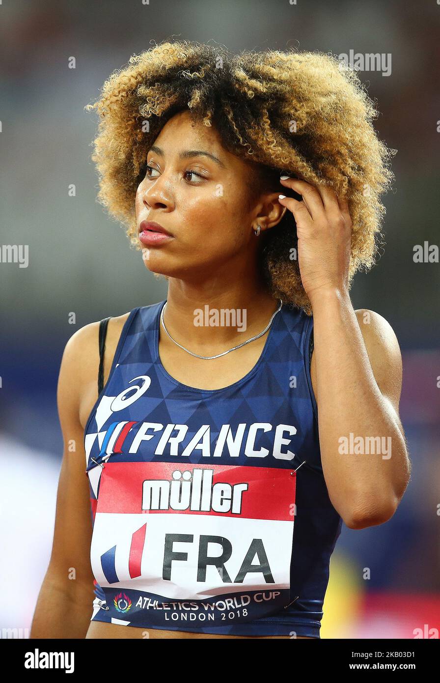 Estelle Raffai of France 1st Leg compete in the 4 x 100m Relay Women ...