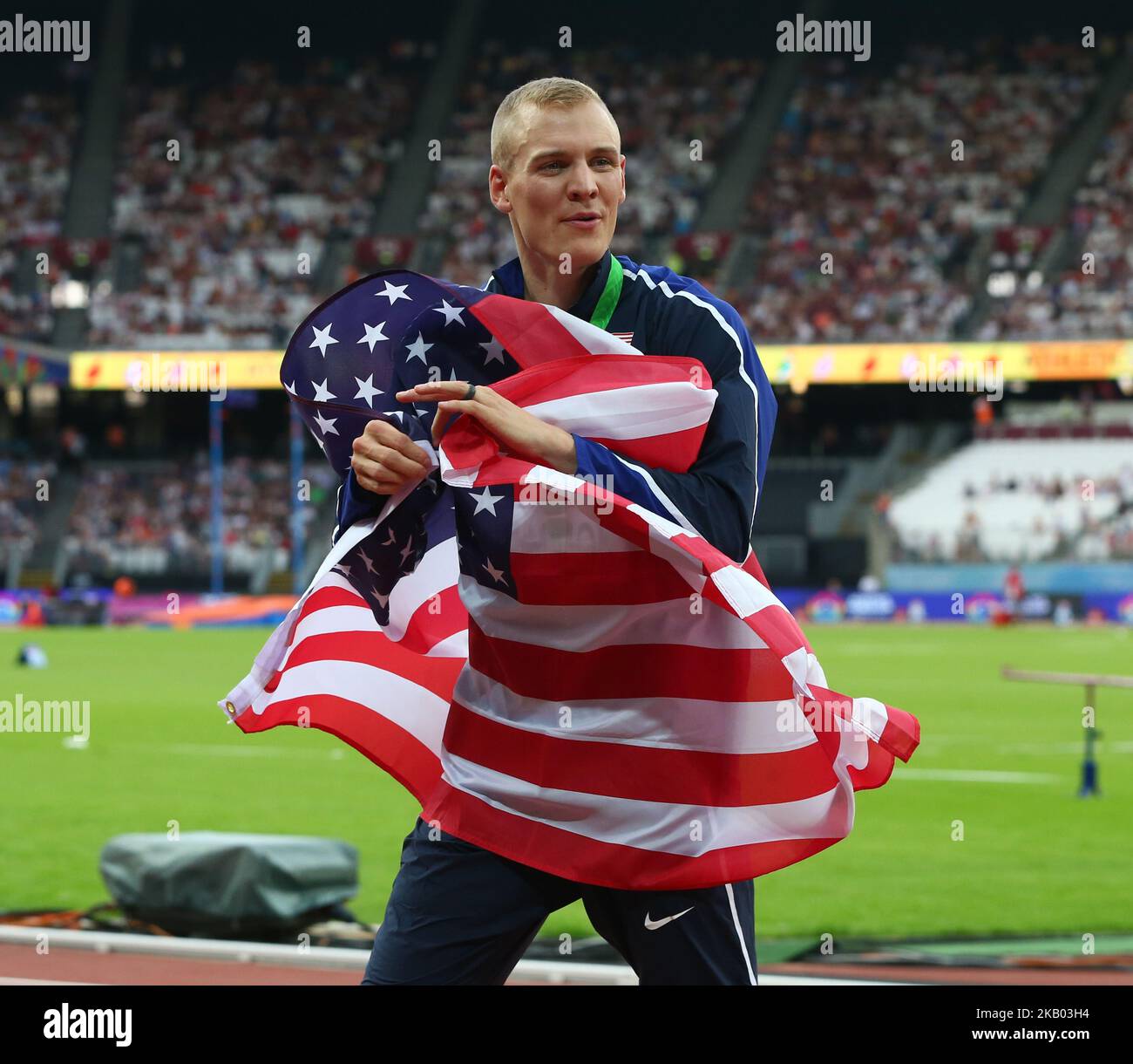 Sam Kendricks of USA winner of the Pole Vault Men during Athletics ...
