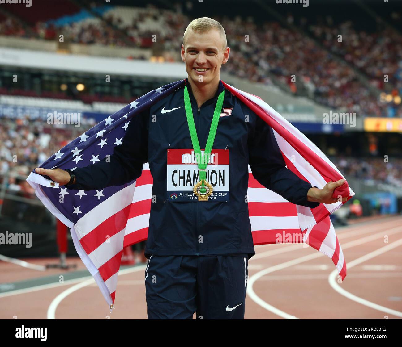 Sam Kendricks of USA winner of the Pole Vault Men during Athletics ...