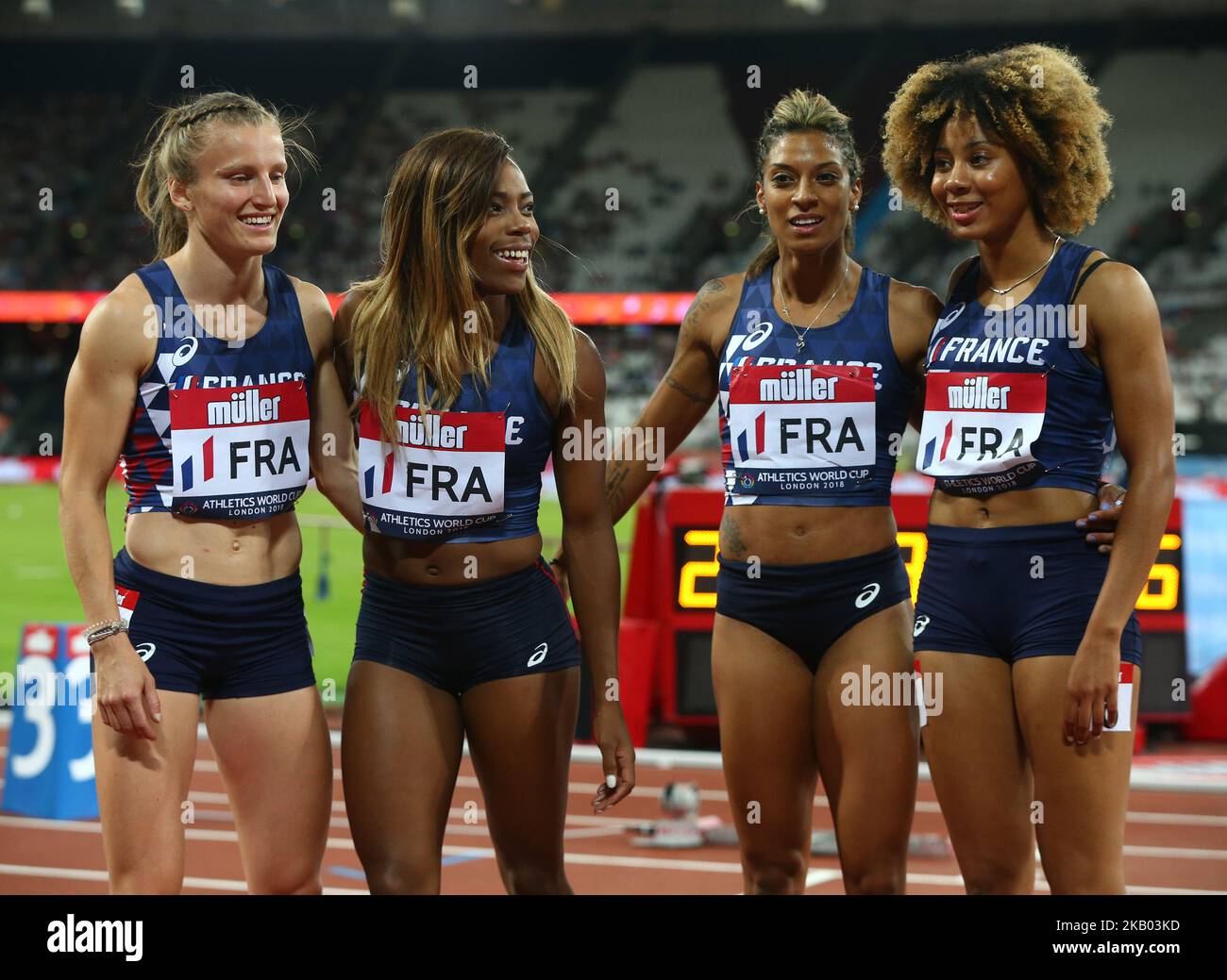 L-R Jennifer Galais, Stella Akakpo, Amandine and Estelle Raffai of ...