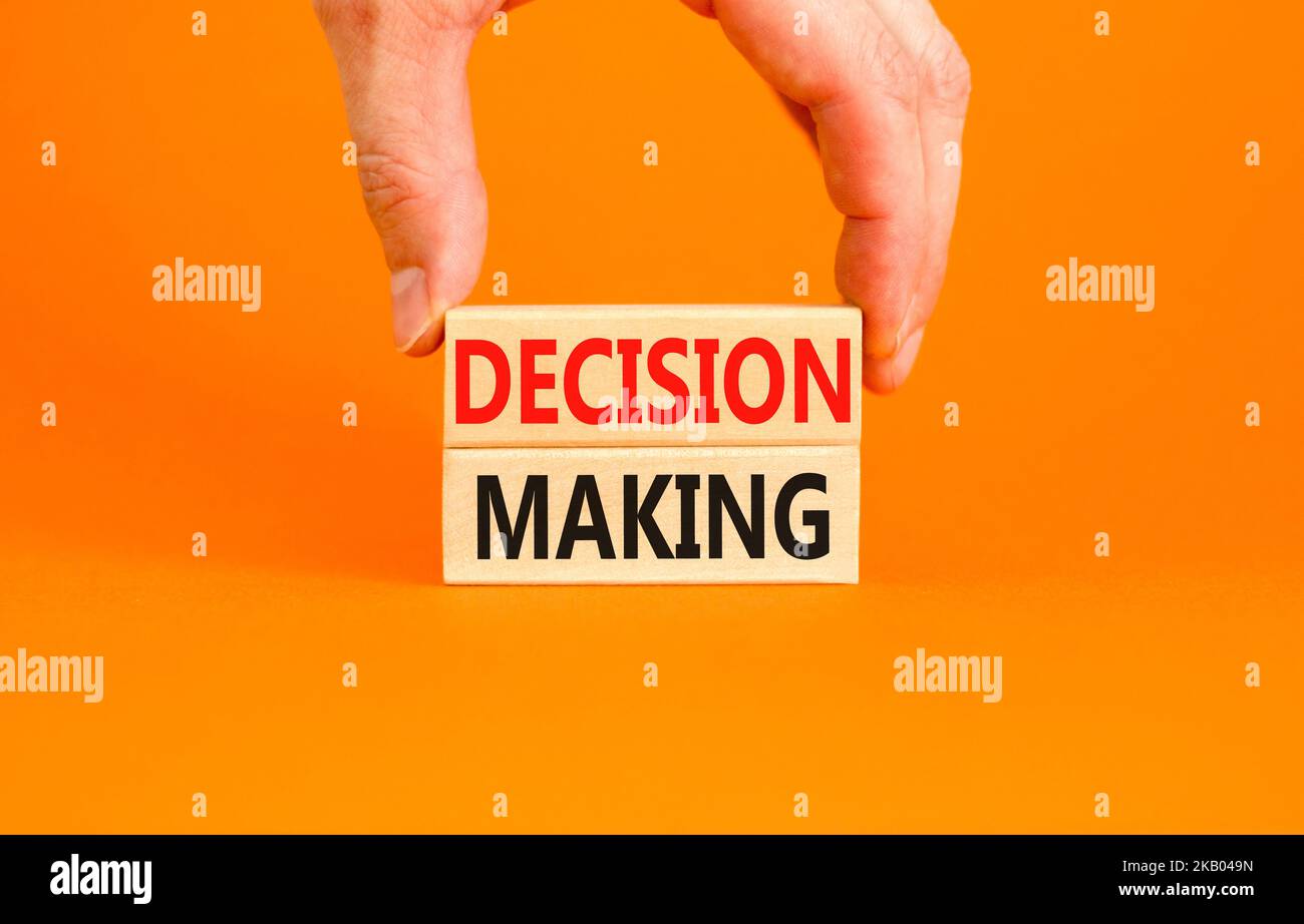 Decision making symbol. Concept words Decision making on wooden blocks ...