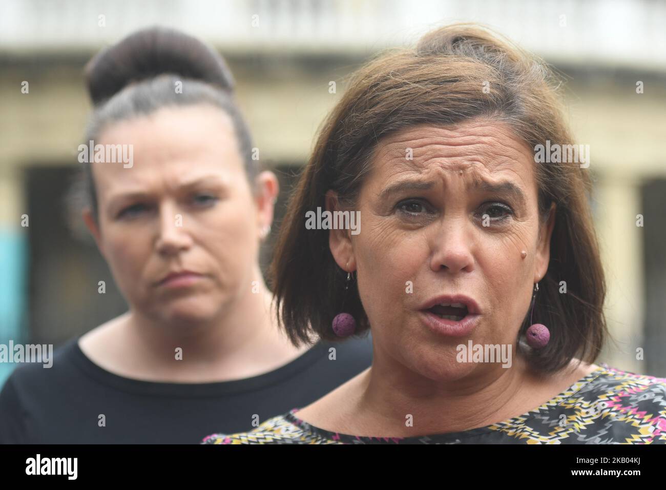 Left to right sinn fein leader mary lou mcdonald hi-res stock ...