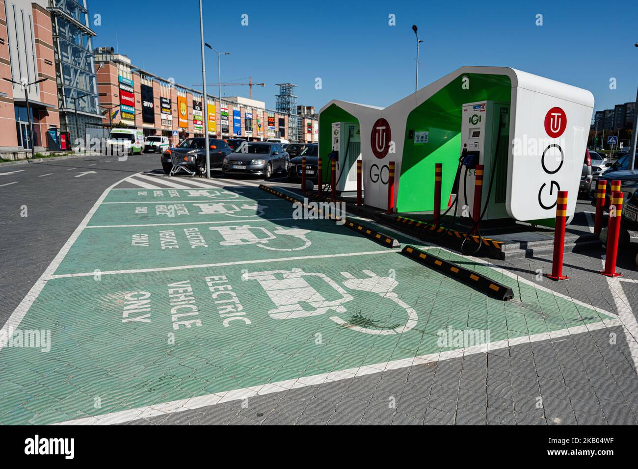 Lviv, Ukraine - October 09, 2022: Electromobile charging station ...