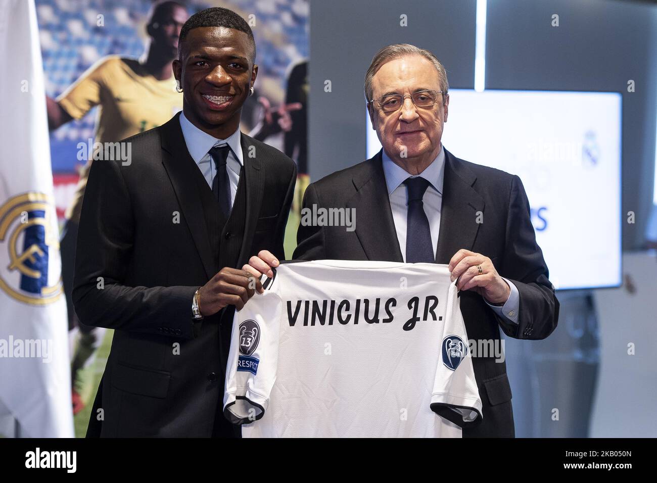 Real Madrid president, Florentino Perez and Vinicius Jr. during his ... Real Madrid president, Florentino Perez and Vinicius Jr. during his ...