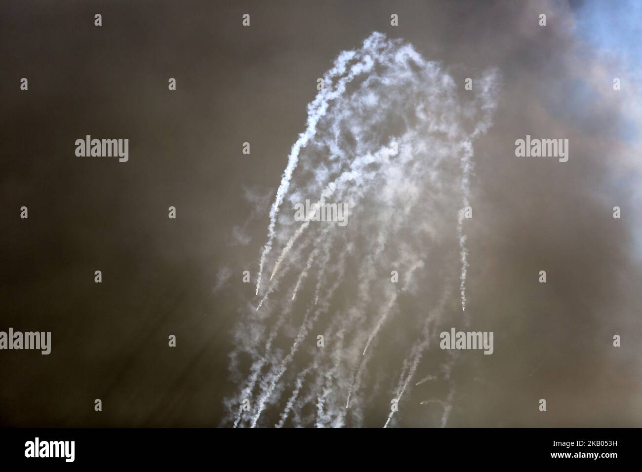A picture taken on July 20, 2018 shows tear gas canisters fired by ...