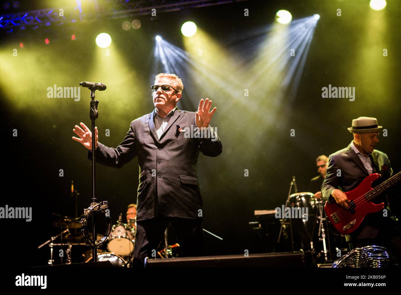 Graham "Suggs" McPherson of the english ska band Madness performing ...