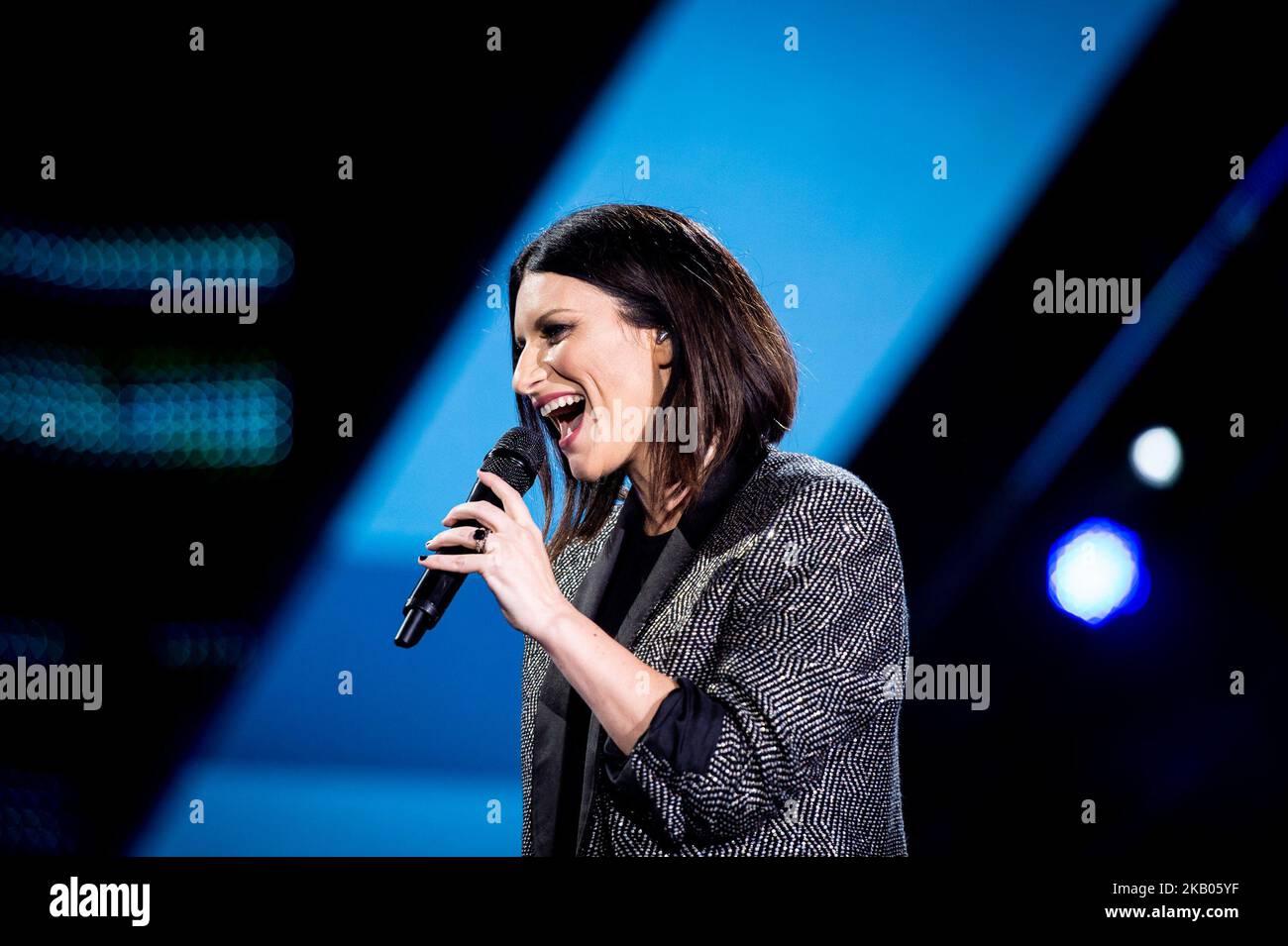 Laura Pausini performing live on stage in Rome at Circus Maximus, Rome ...