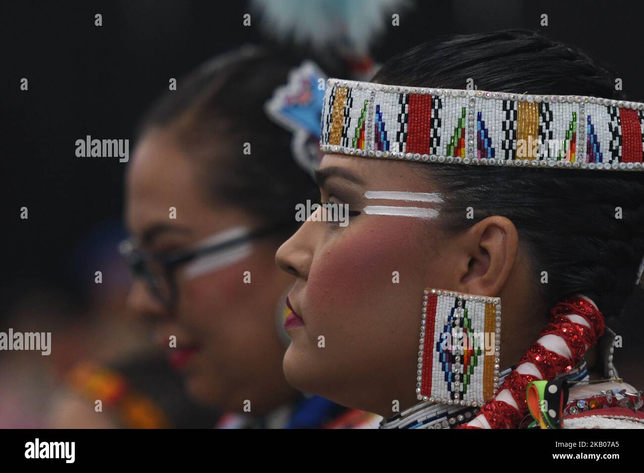 Members of the First Nations during the third annual traditional Pow ...