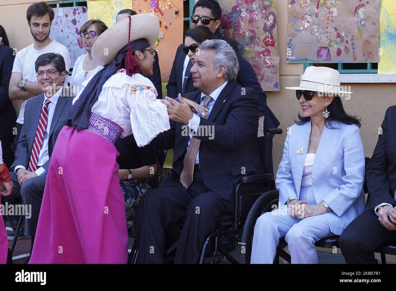 President of the Republic of Ecuador Lenin Moreno and his wife RocÃ­o ...