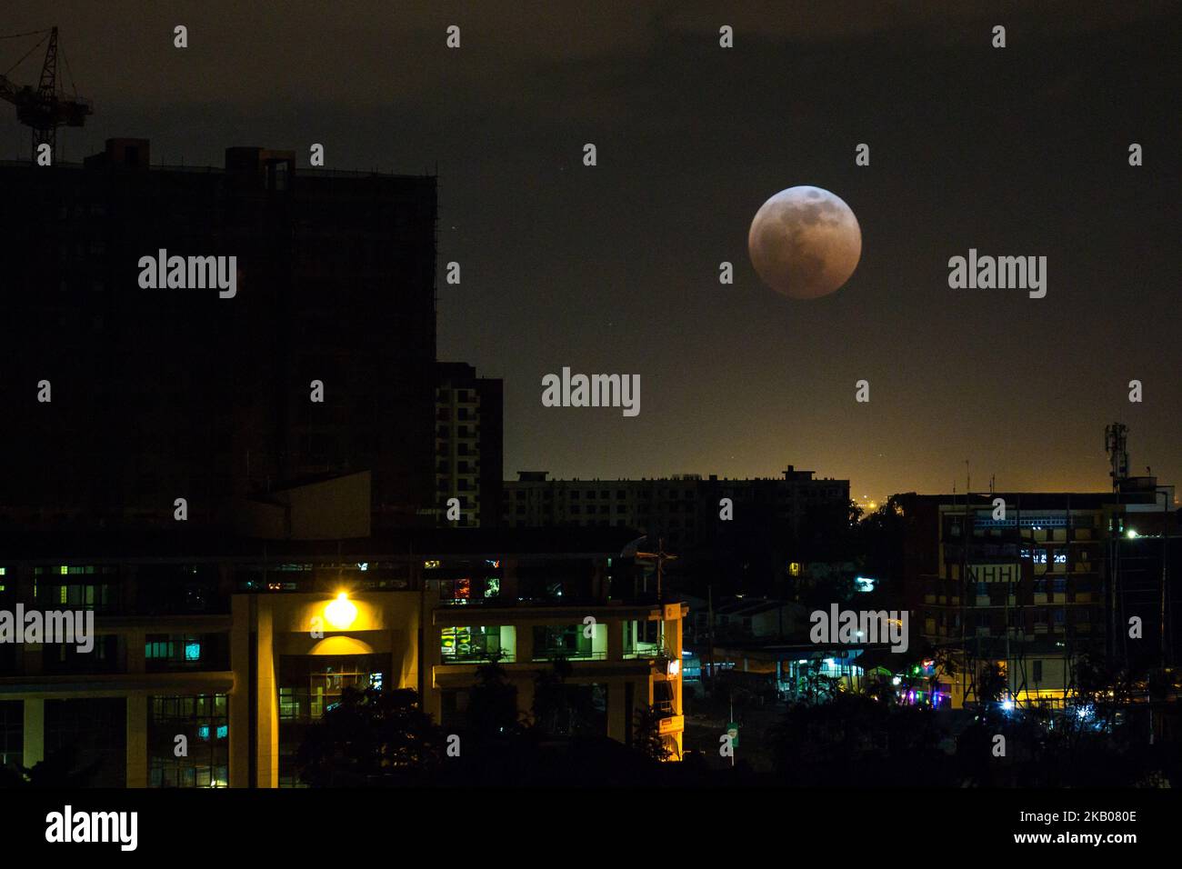 The Lunar eclipse can be seen July 28, 2018 in Nairobi, Kenya. The ...