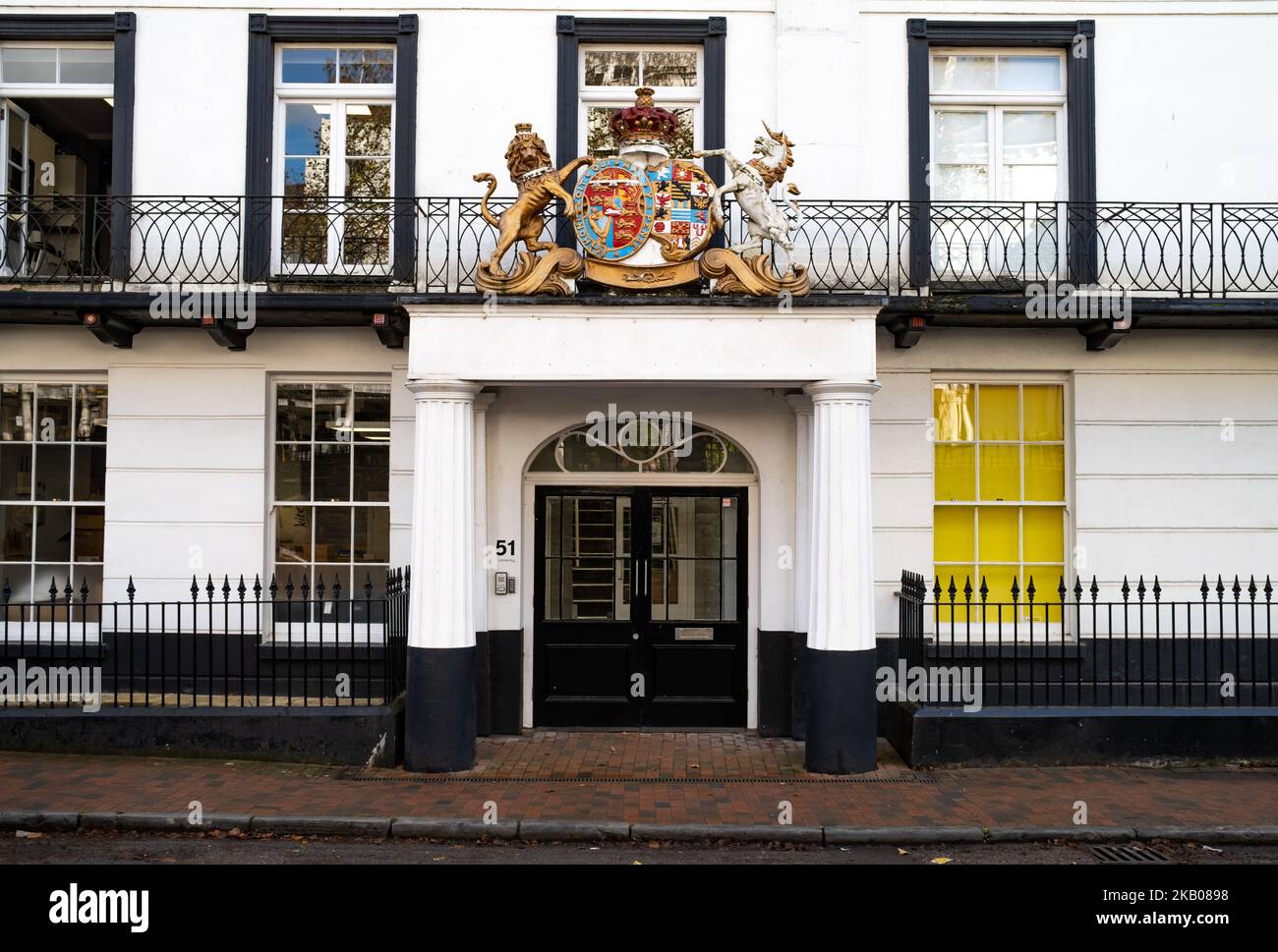 The entrance to the Royal Victoria building in the Pantiles region of ...