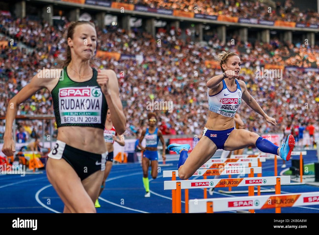 Meghan Beesley of Great Britain during 400 meter hurdles semi-final for ...
