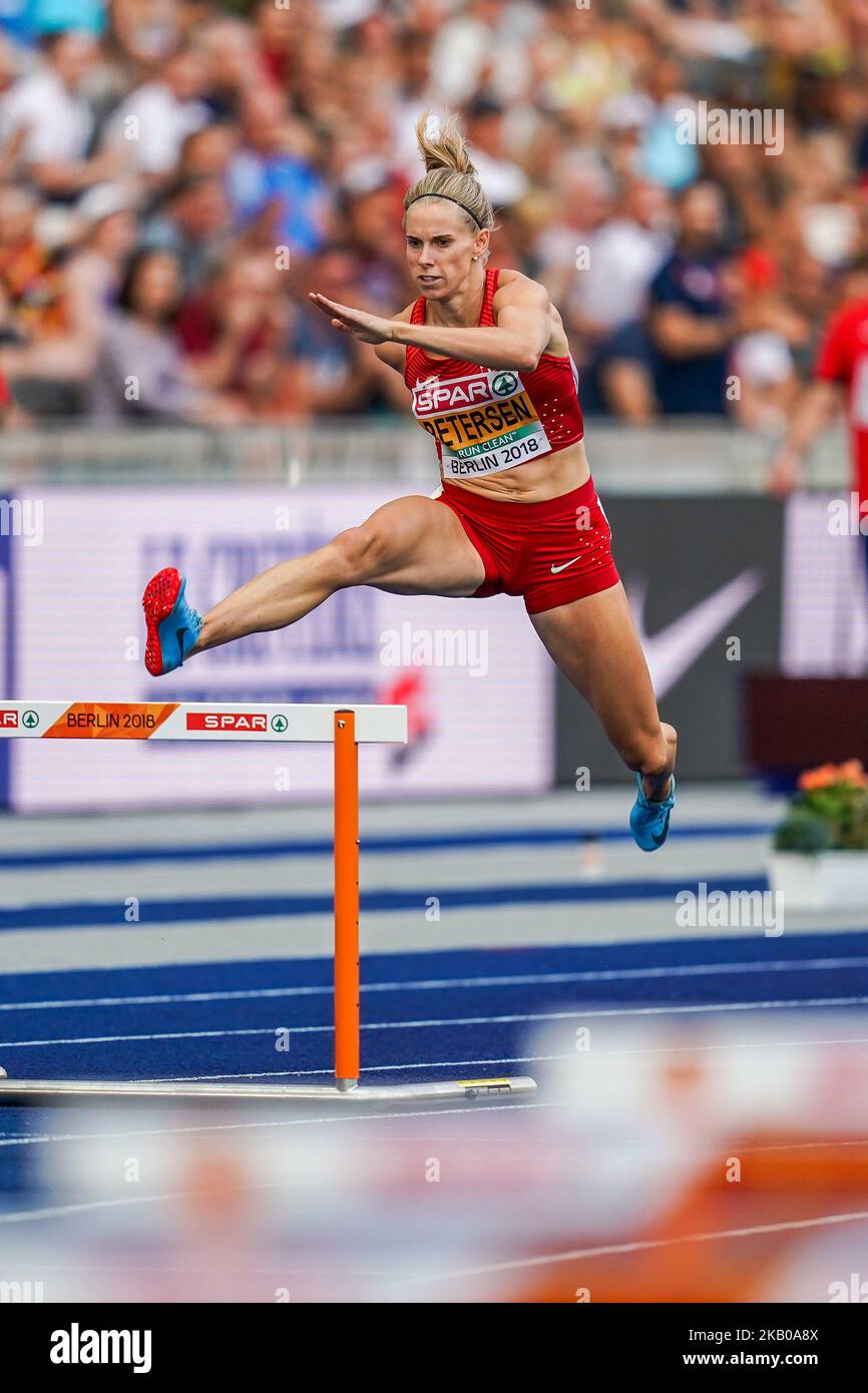 Sara Slott Petersen of Denmark during 400 meter hurdles semi-final for ...