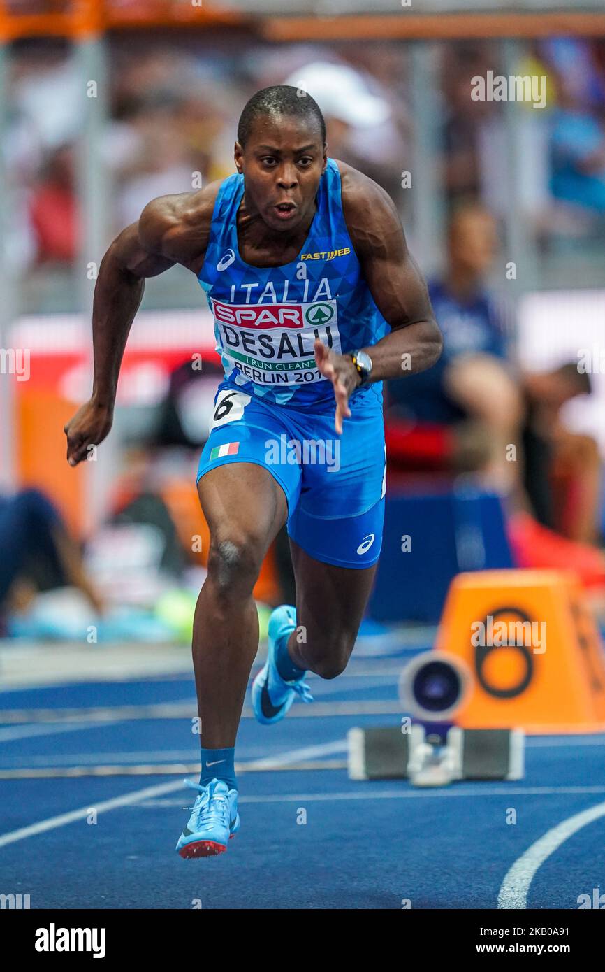 Eseosa Desalu of Italy during 200 meter semi-final for men at the ...