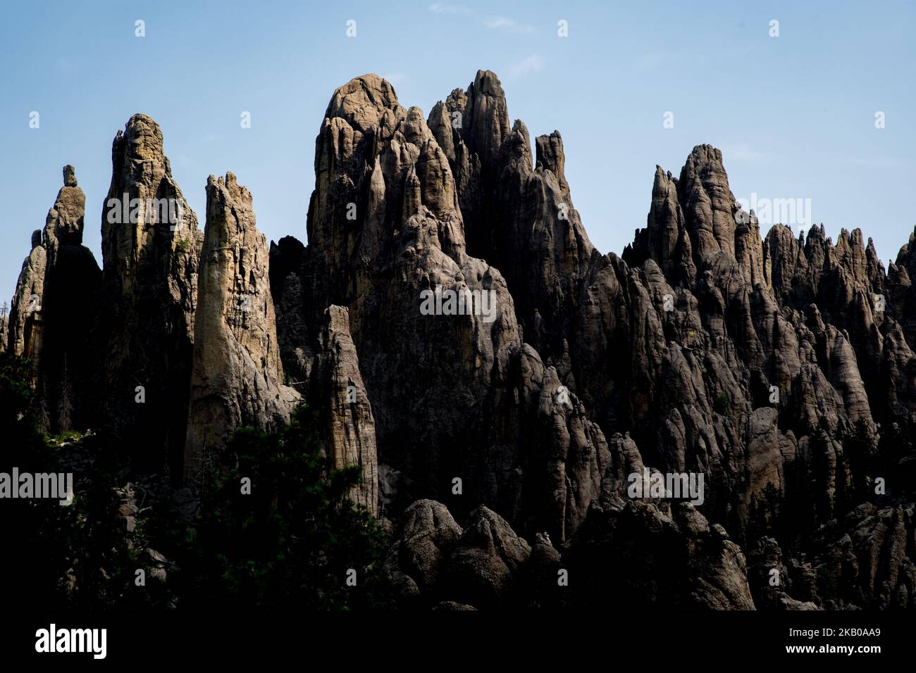 Needles Highway, a National Scenic Byway, and Needles Eye is seen along ...