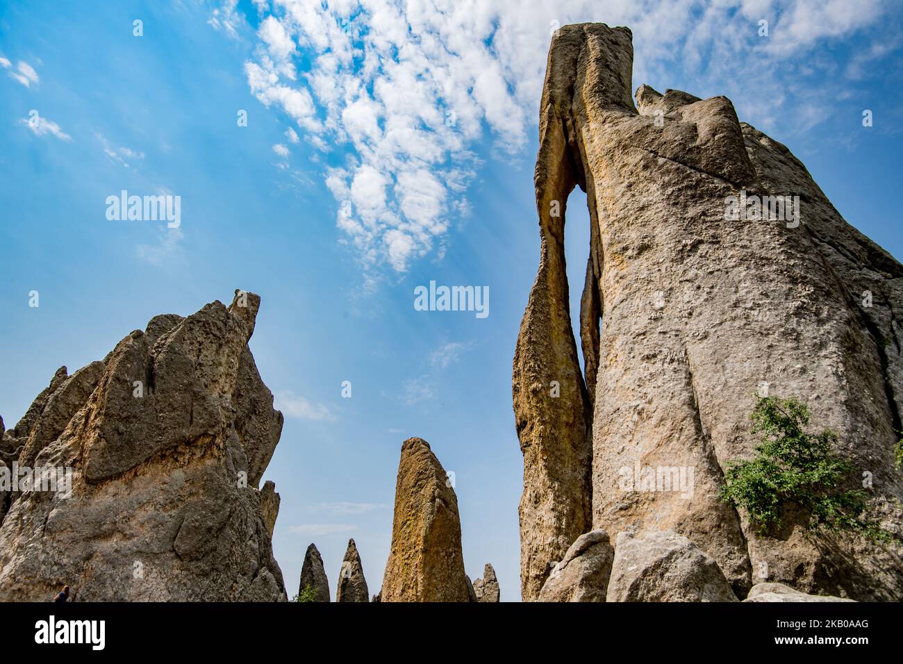 Needles Highway, a National Scenic Byway, and Needles Eye is seen along ...