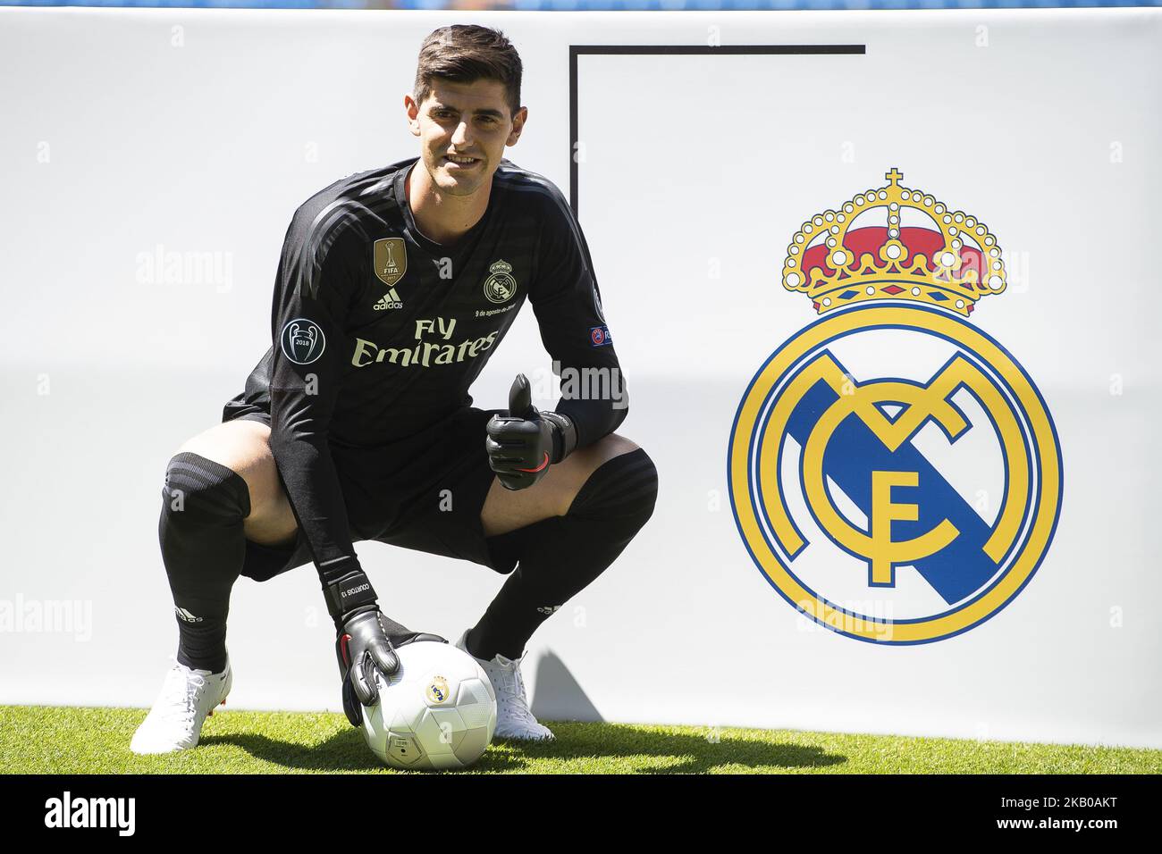 Thibaut Courtois during his presentation as new Real Madrid Goalkeeper ...