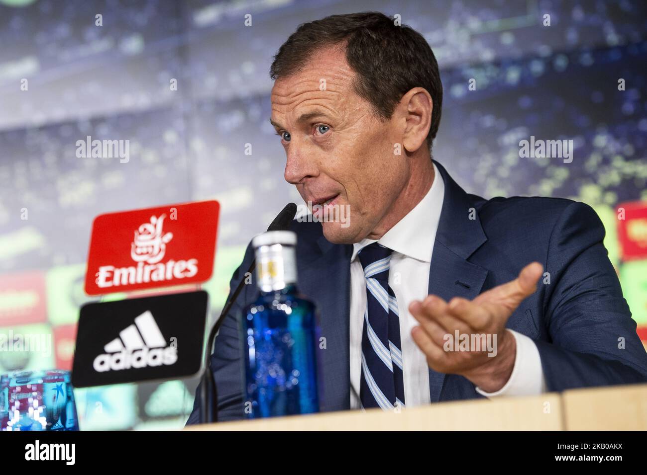 Emilio Butragueno in press conference during presentation of Thibaut ...