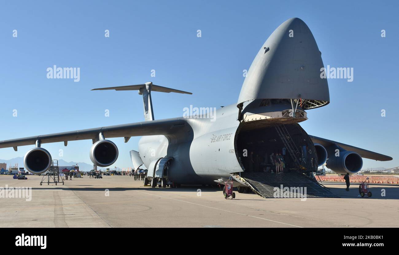 A U.S. Air Force C-5 Galaxy cargo plane on a runway at Davis-Monthan ...
