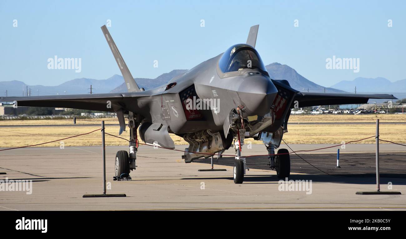 A U.S. Air Force F-35 Joint Strike Fighter (Lightning II) jet at Davis ...