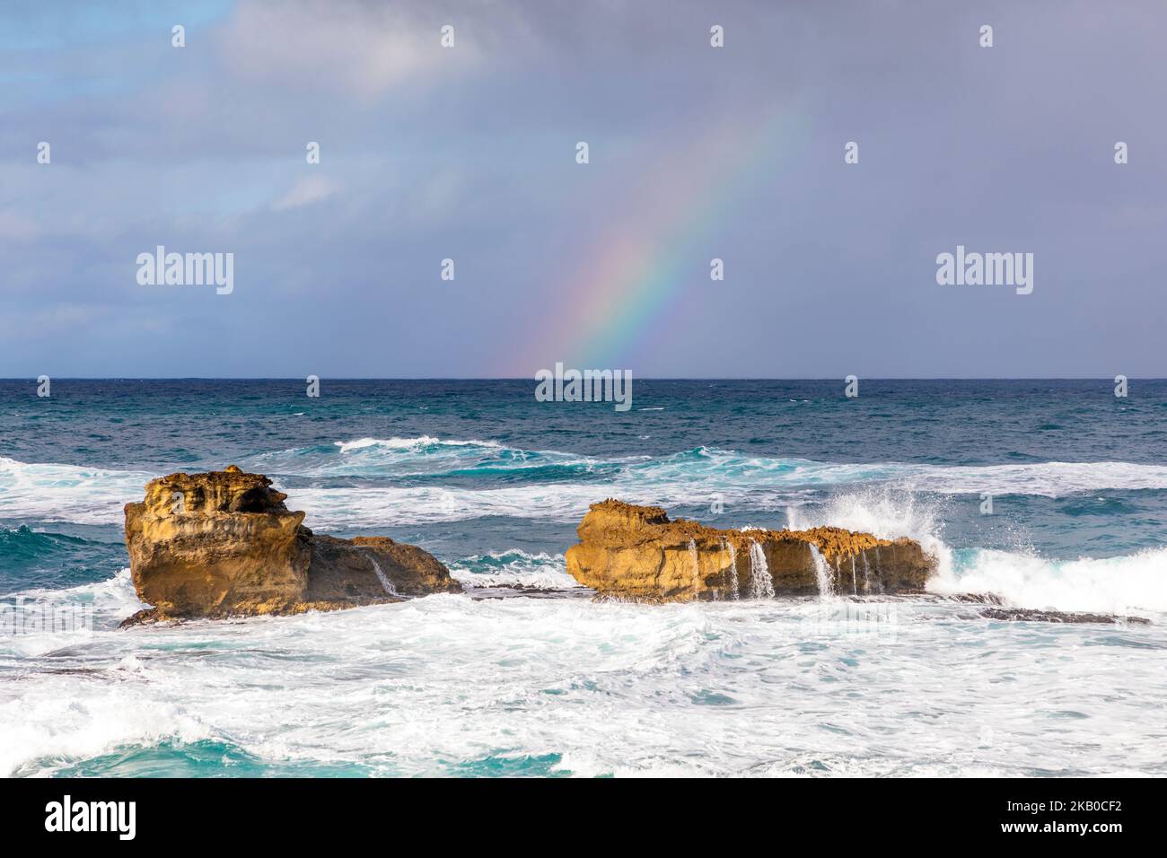 Photograph of water and rocks in Bass Strait near Peterborough on the ...