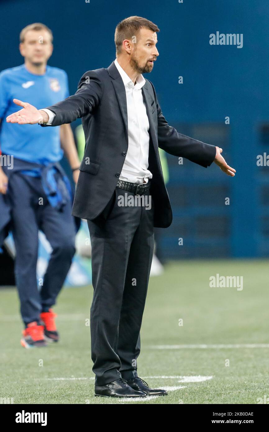 Zenit saint petersburg head coach sergei semak gestures hi-res stock ...