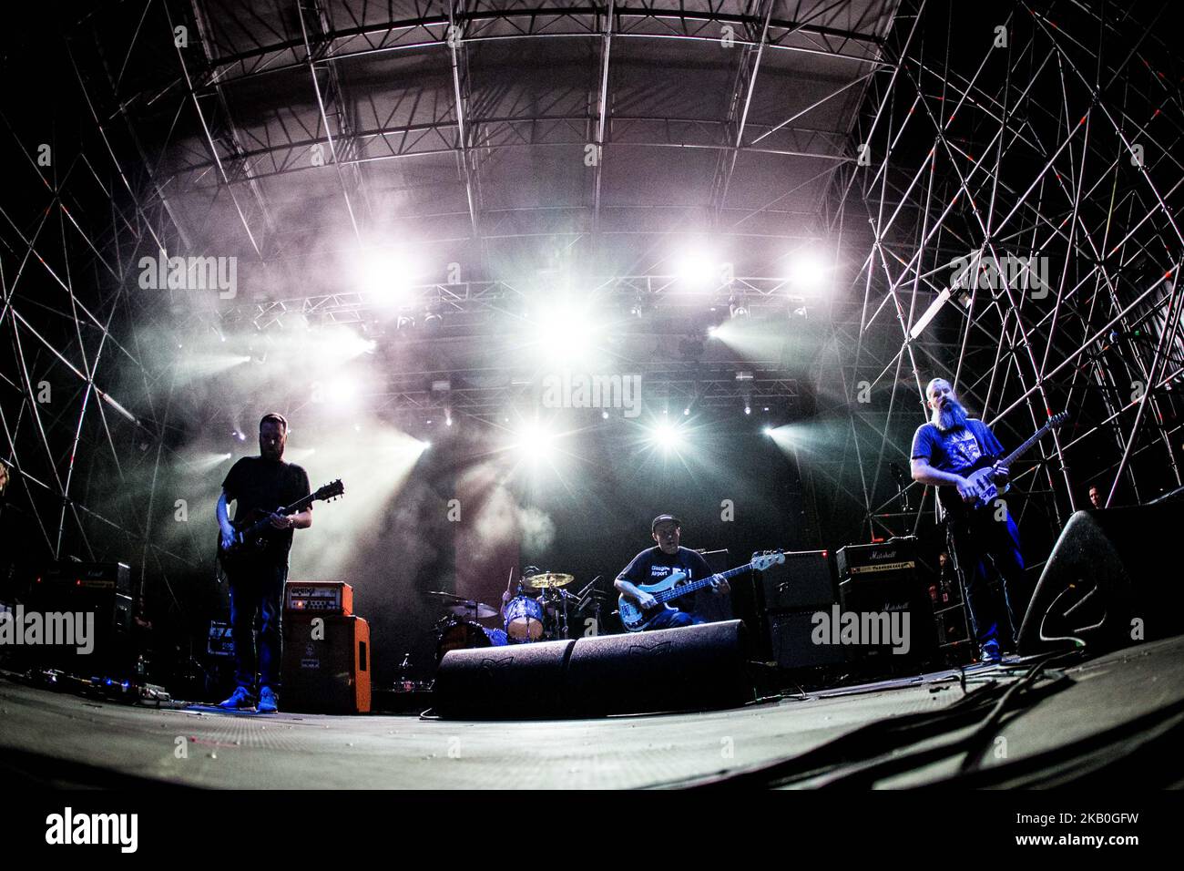 The scottish post-rock band Mogwai pictured on stage as they perform at ...