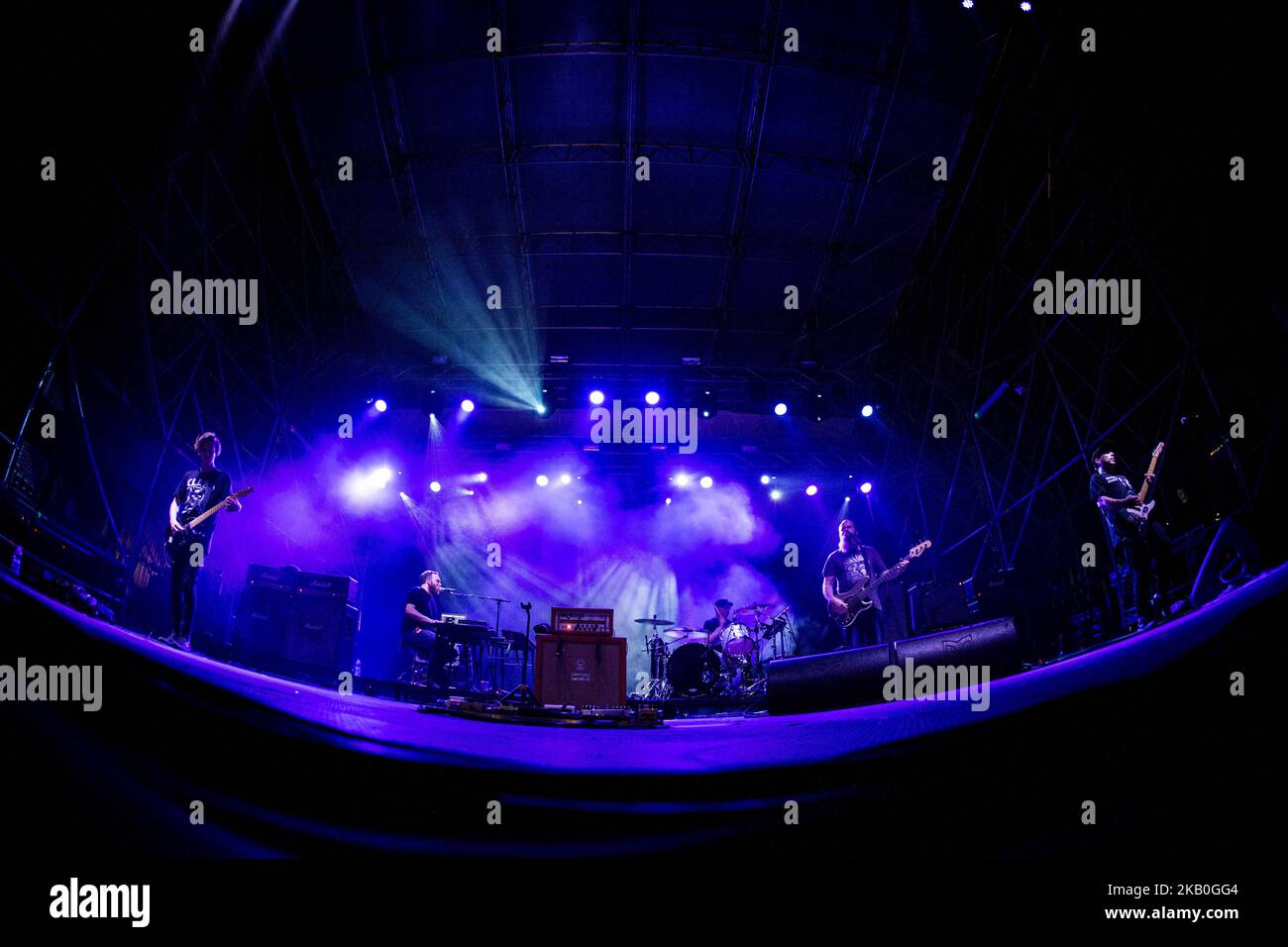 The scottish post-rock band Mogwai pictured on stage as they perform at ...