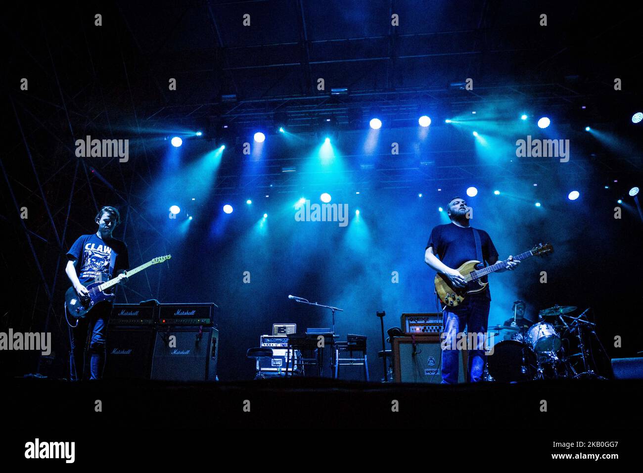 The scottish post-rock band Mogwai pictured on stage as they perform at ...