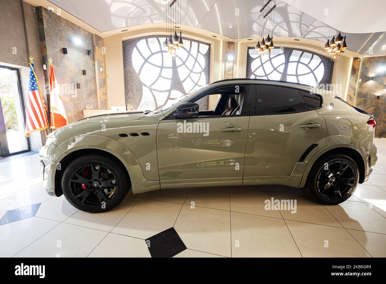 Lviv, Ukraine - October 09, 2022: Maserati Levante on car show room ...