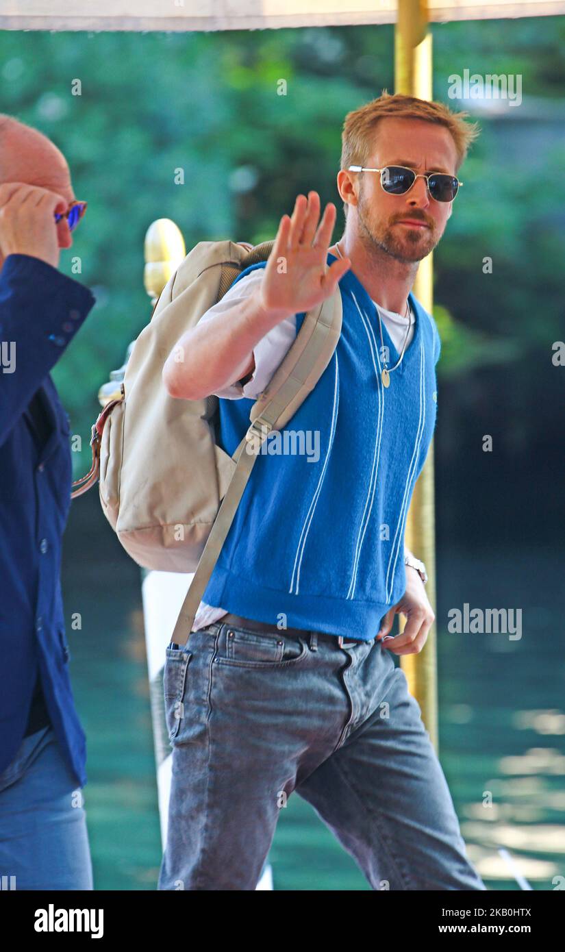 Ryan Gosling arrives at the Hotel Excelsior during the 75th Venice Film ...