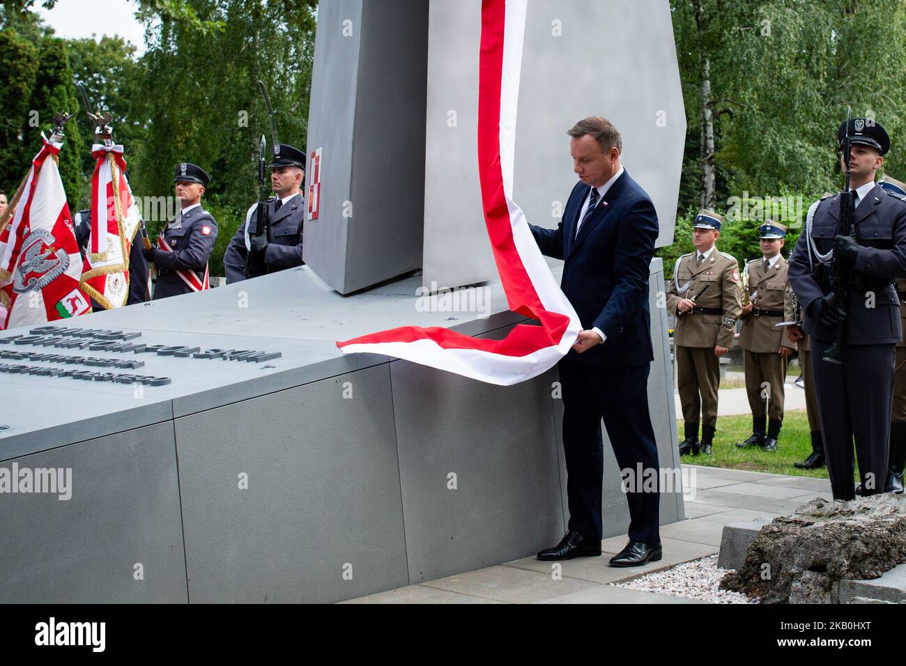 Polish President Andrzej Duda during unveiling ceremony of the 'Glory ...