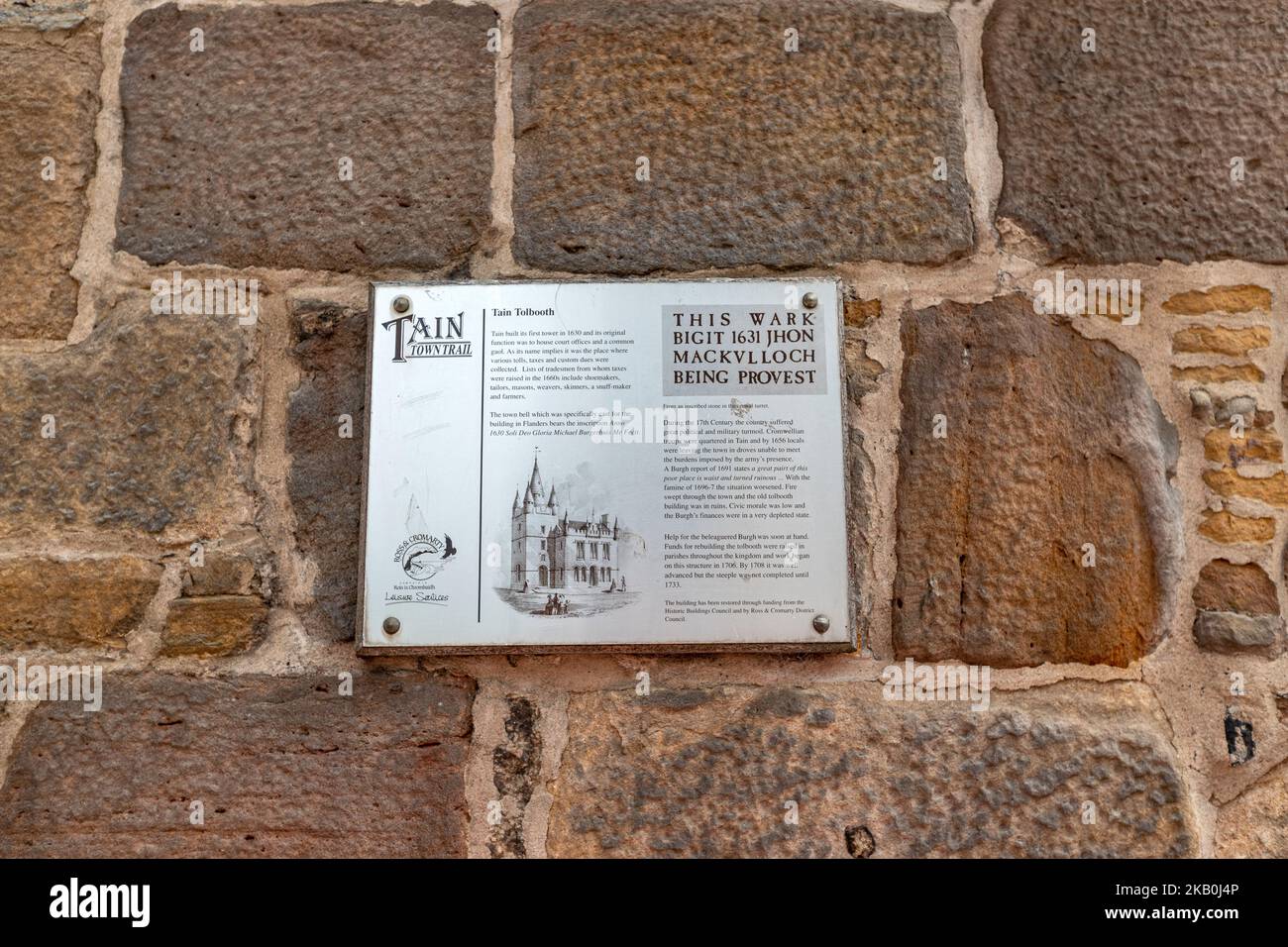 Tain town trail plaque hi-res stock photography and images - Alamy