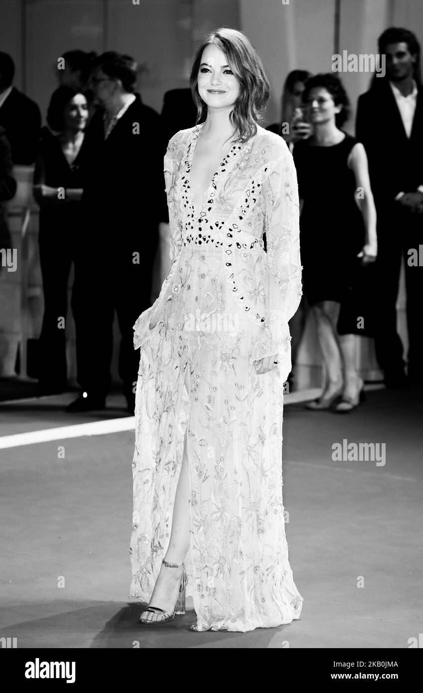 Emma Stone Black And White Dress
