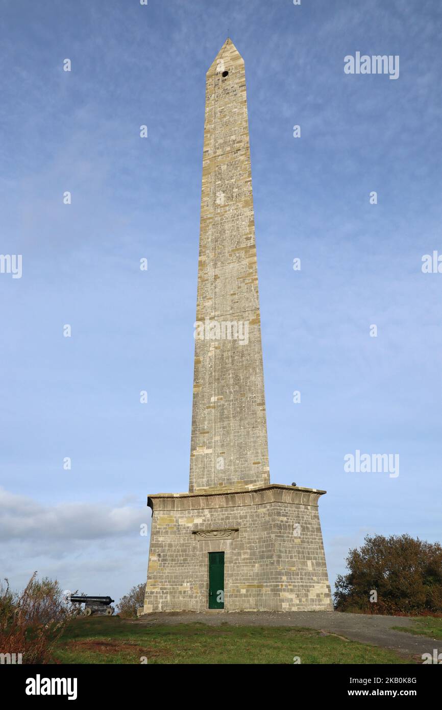 The Wellington Monument in Somerset is a 175-foot-high triangular ...