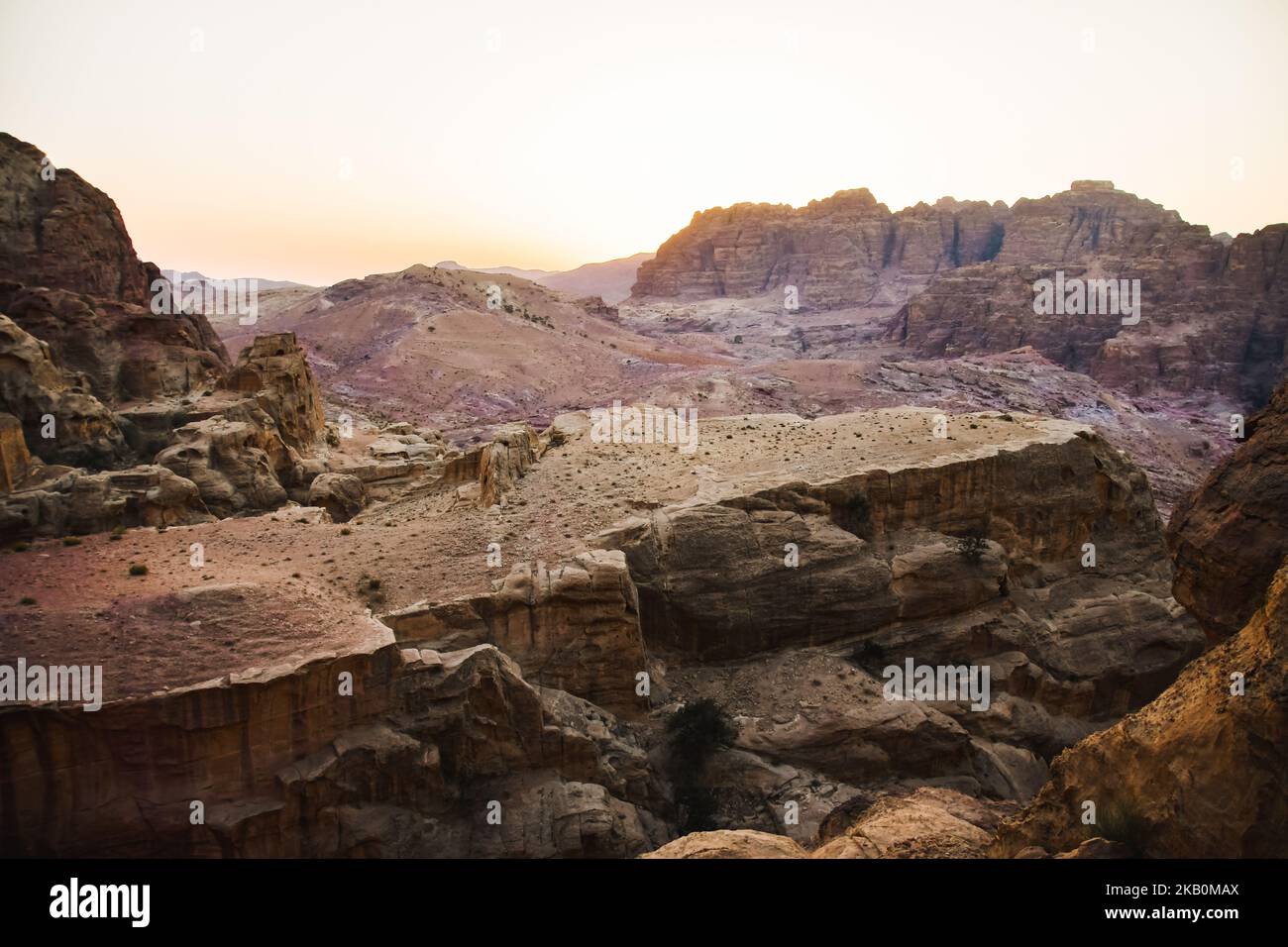 Wadi araba panorama from Petra landmark. Scenic mountains rock ...