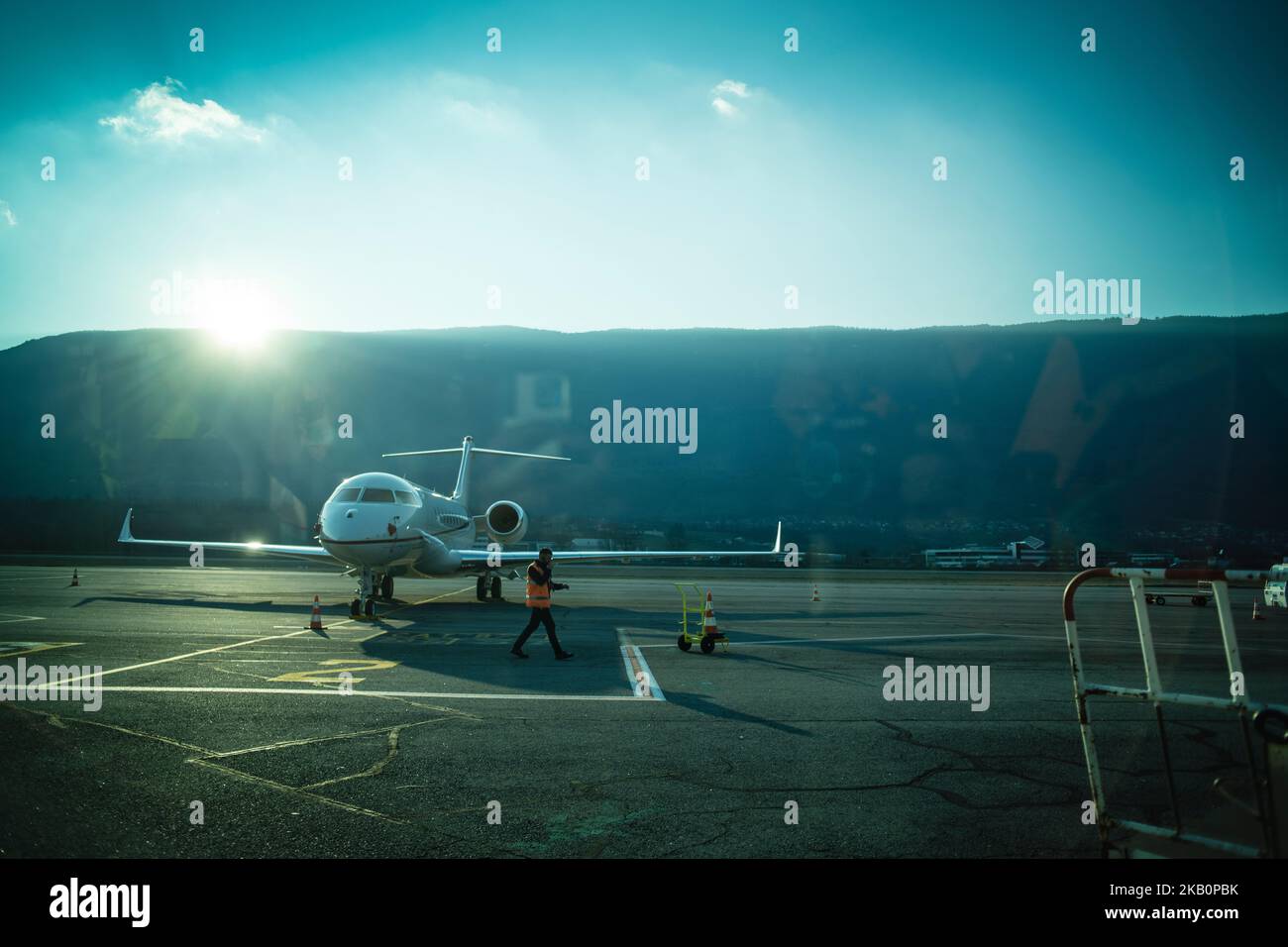 Private jet french airport and Chambrey Stock Photo - Alamy