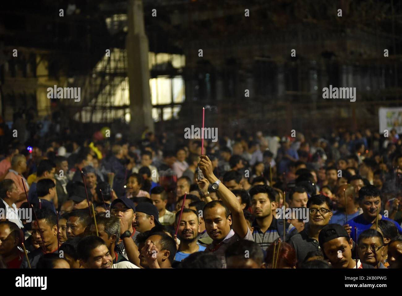 Nepalese Devotees offering fragrances stick towards Lord Bhimsen during ...