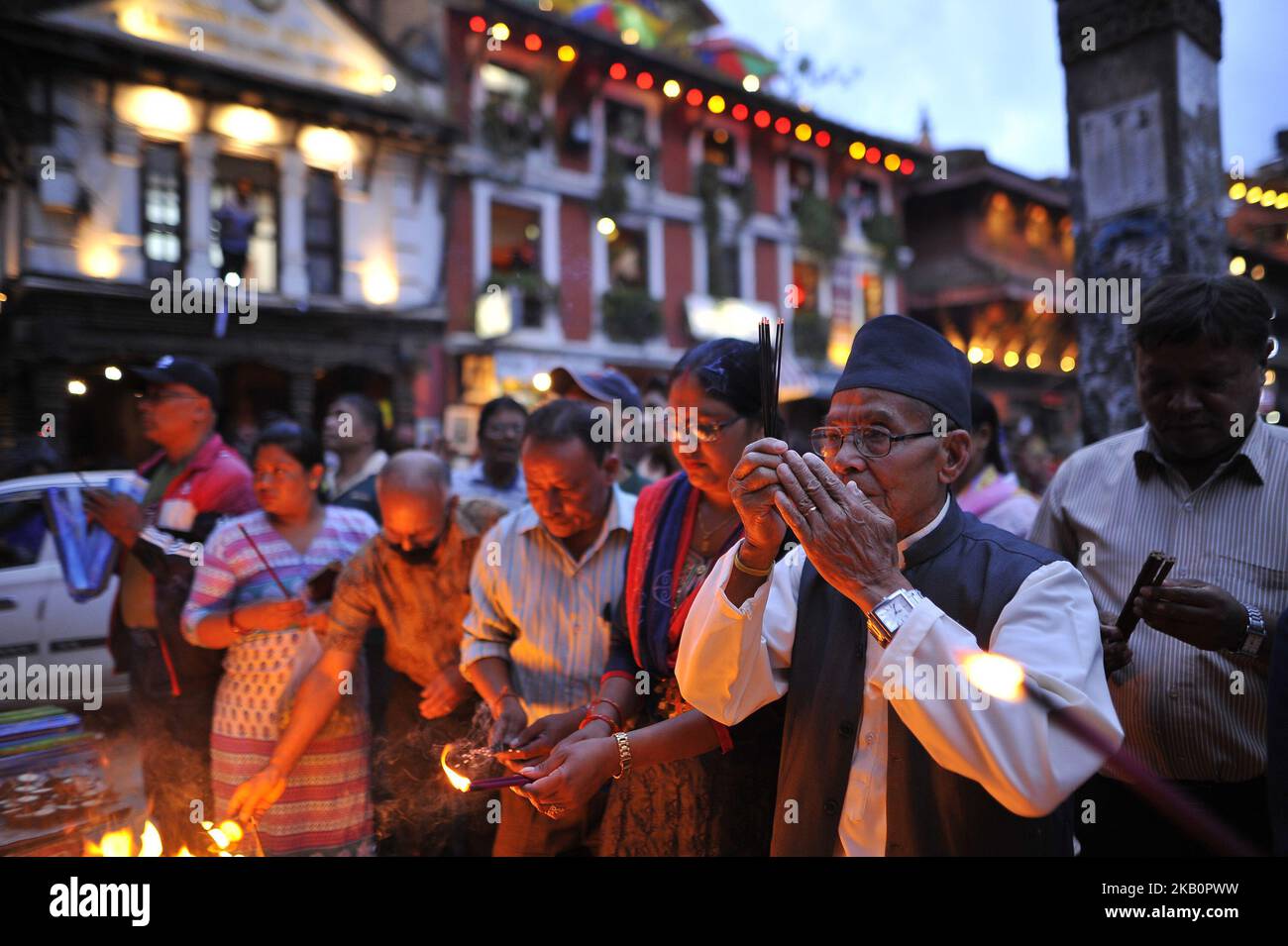 Nepalese Devotees offering fragrances stick towards Lord Bhimsen during ...
