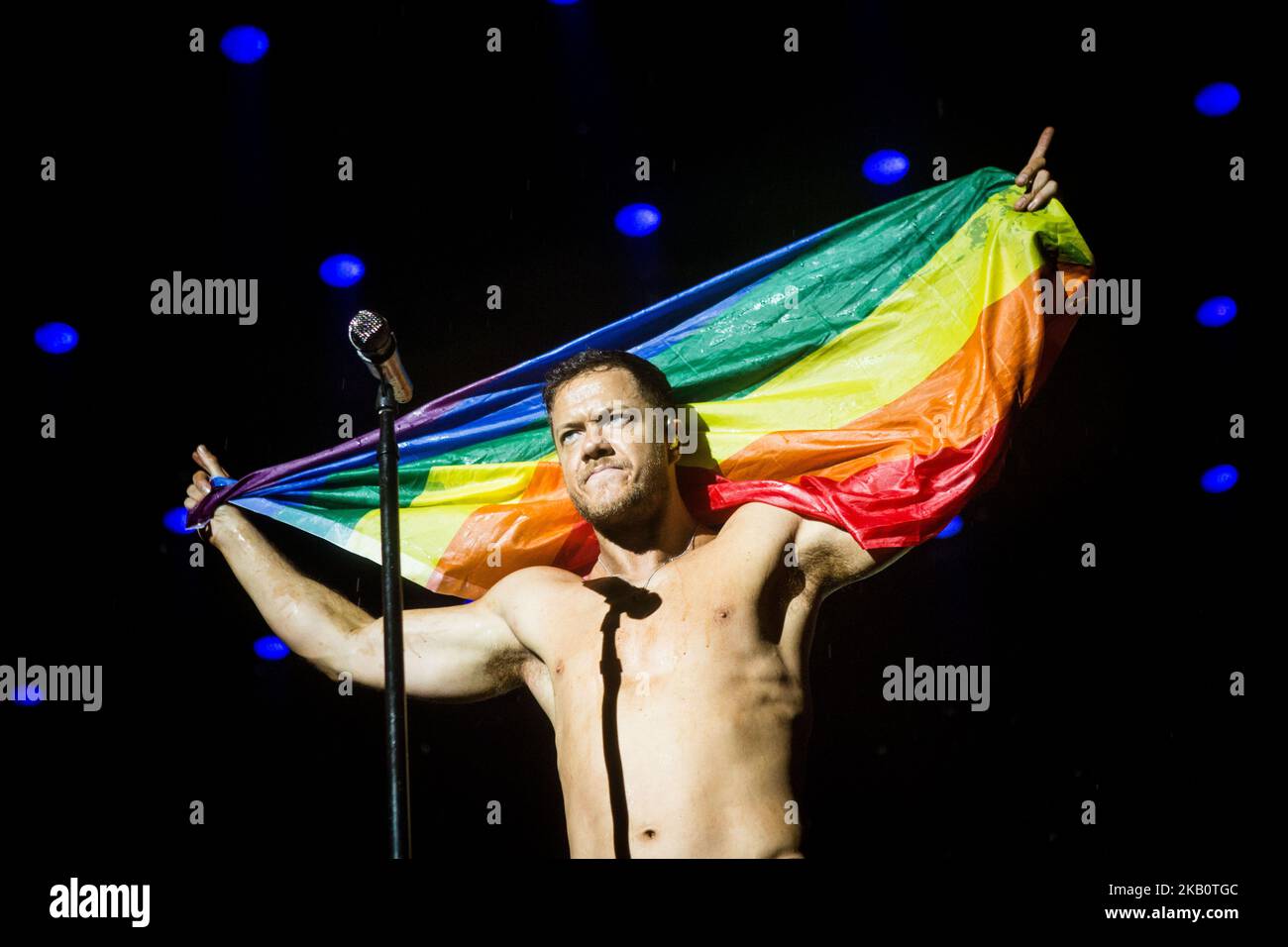 Dan Reynolds of the american alternative rock band Imagine Dragons ...