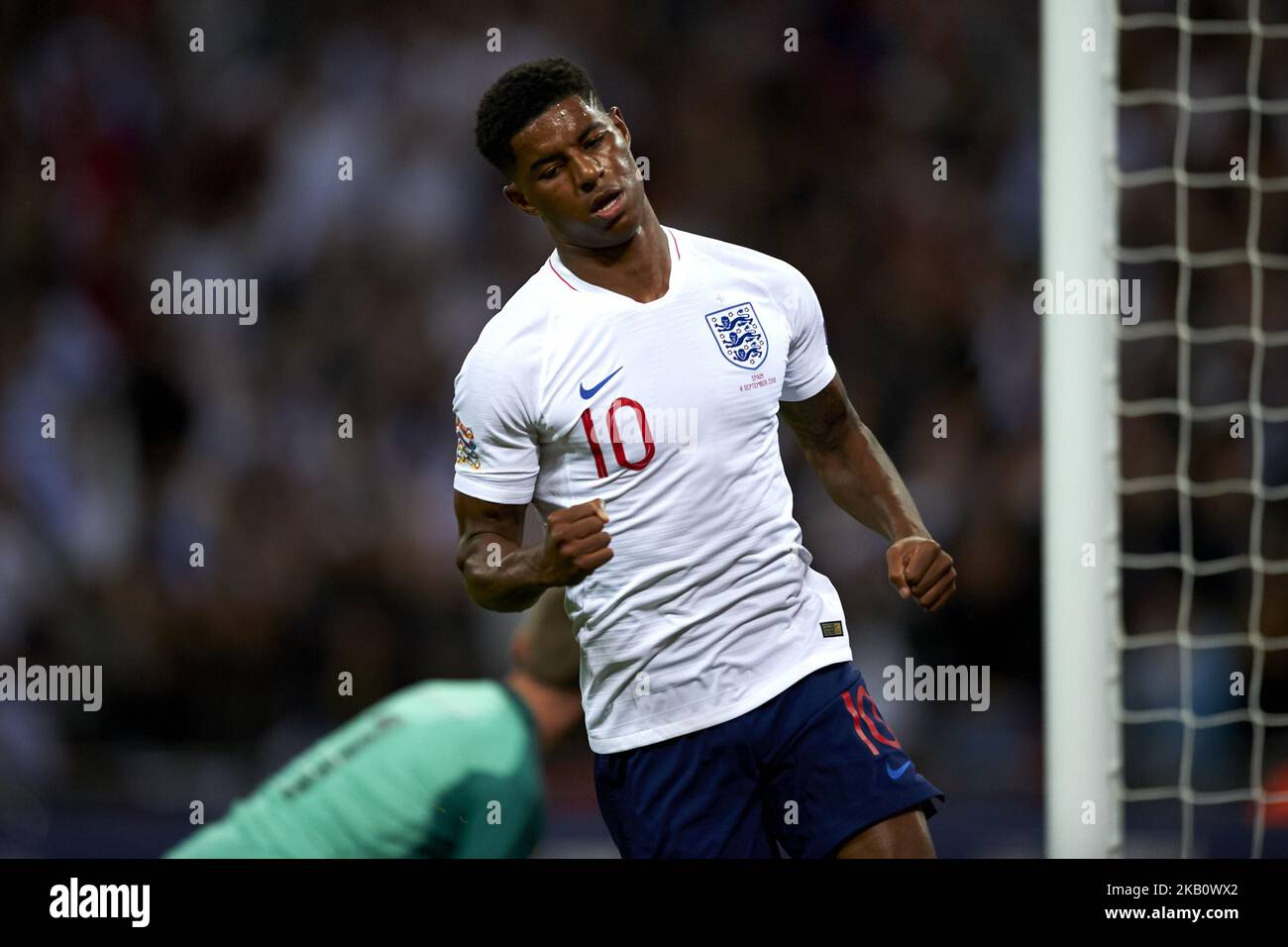 Marcus Rashford of England celebrates after scoring his sides first ...
