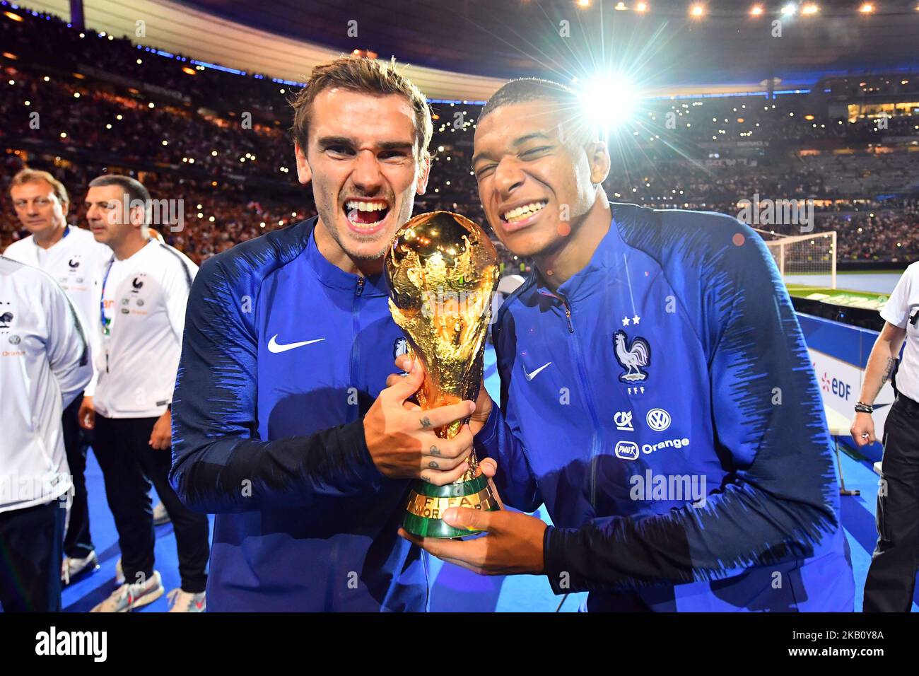 Kylian mbappe world cup trophy hi-res stock photography and images - Alamy