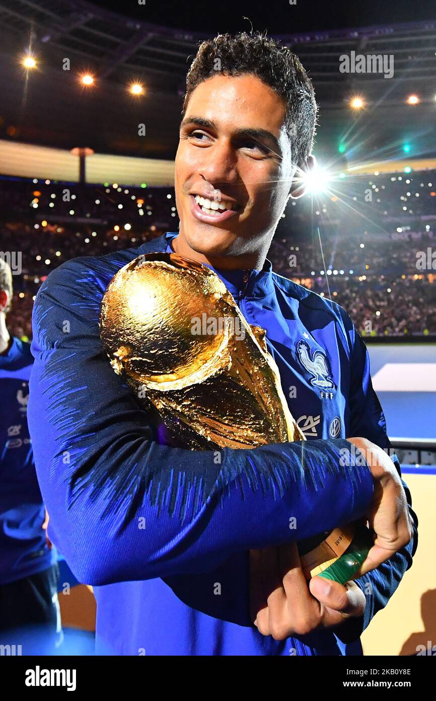 Raphael varane world cup trophy hi-res stock photography and images - Alamy