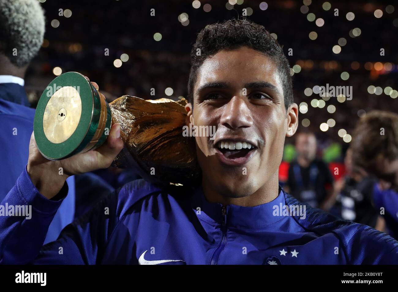Raphael varane world cup trophy hi-res stock photography and images - Alamy