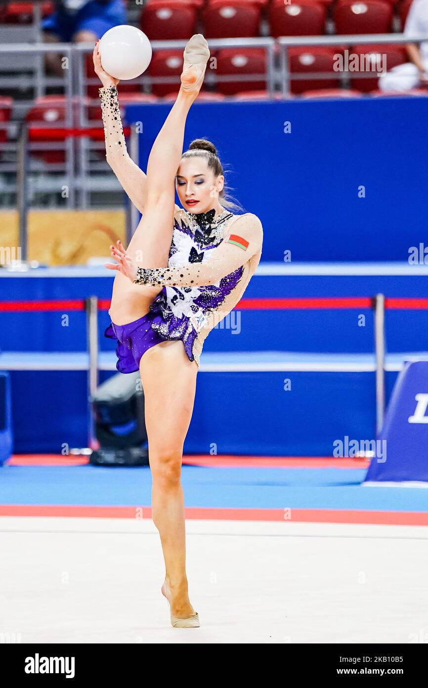 Katsiaryna Halkina of Belarus during Individual Ball Final at the Arena ...
