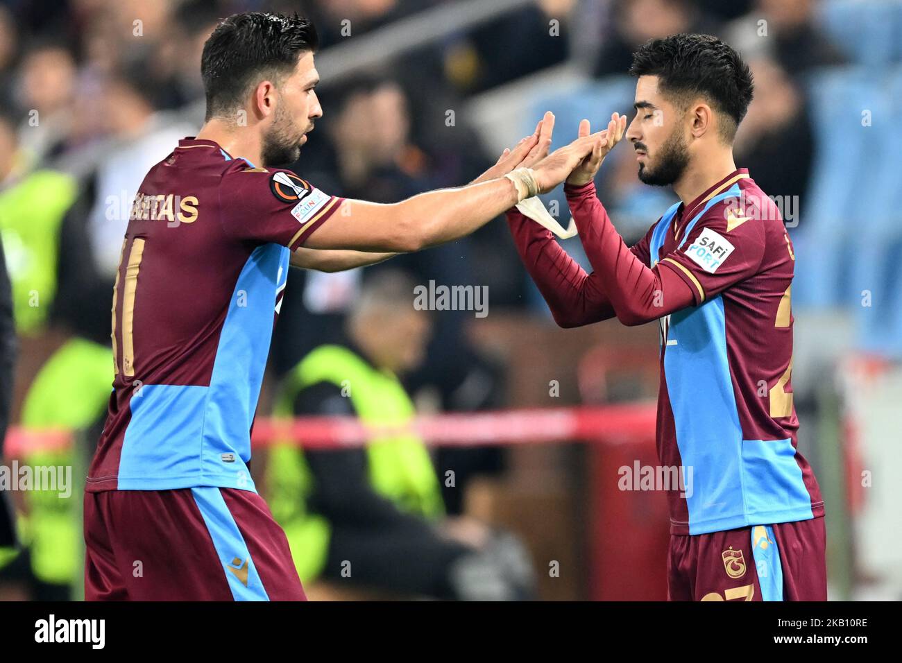 TRABZON - (lr) Anastasios Bakasetas of Trabzonspor AS, Naci Unuvar of ...